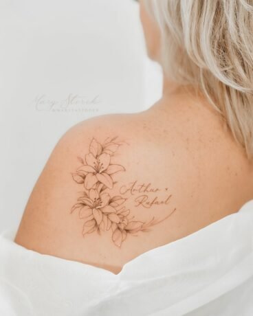10 Beautiful And Amazing Fine-line Lily Flower Tattoo Designs