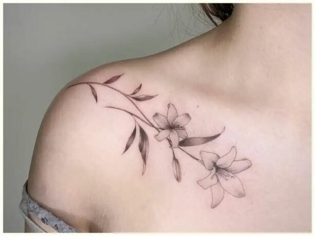 10 Beautiful And Amazing Fine-line Lily Flower Tattoo Designs